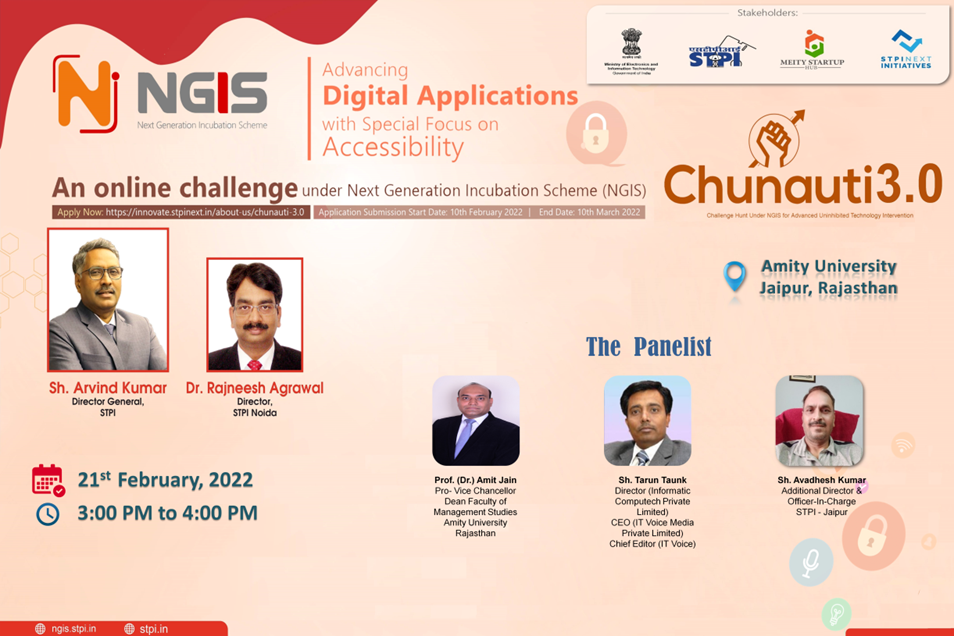 Outreach event for NGIS, CHUNAUTI 3.0 at Amity University Rajasthan ...